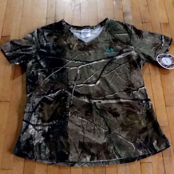 Realtree | Tops | Brand New Realtree V Neck Logo Tshirt | Poshmark